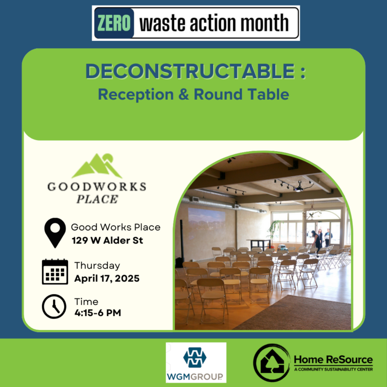 Deconstructable: Reception & Round Table - Community Sustainability ...